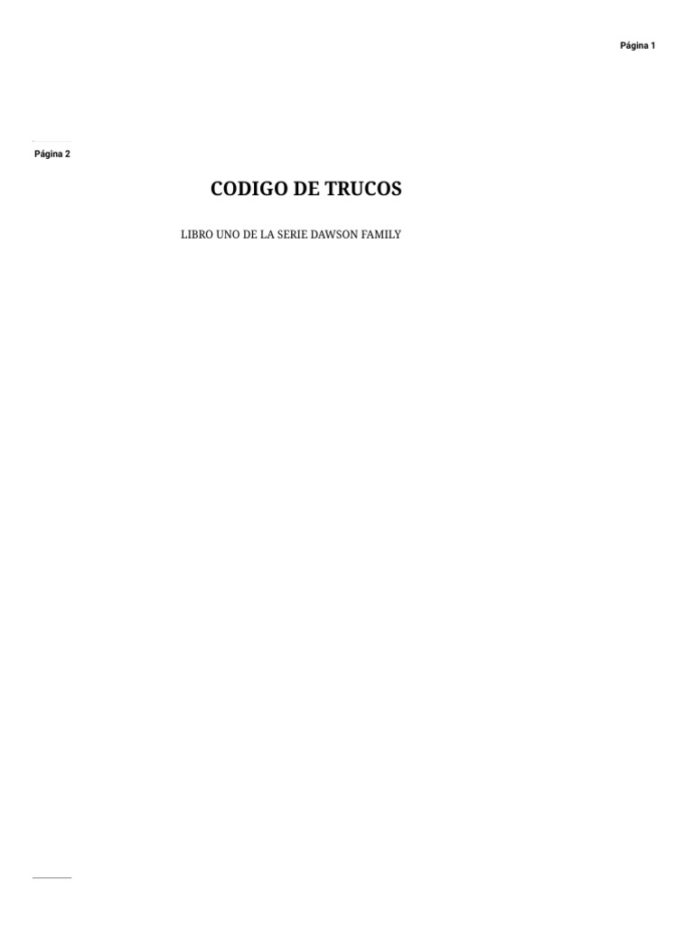 Código de Trucos: Novela Familiar | PDF