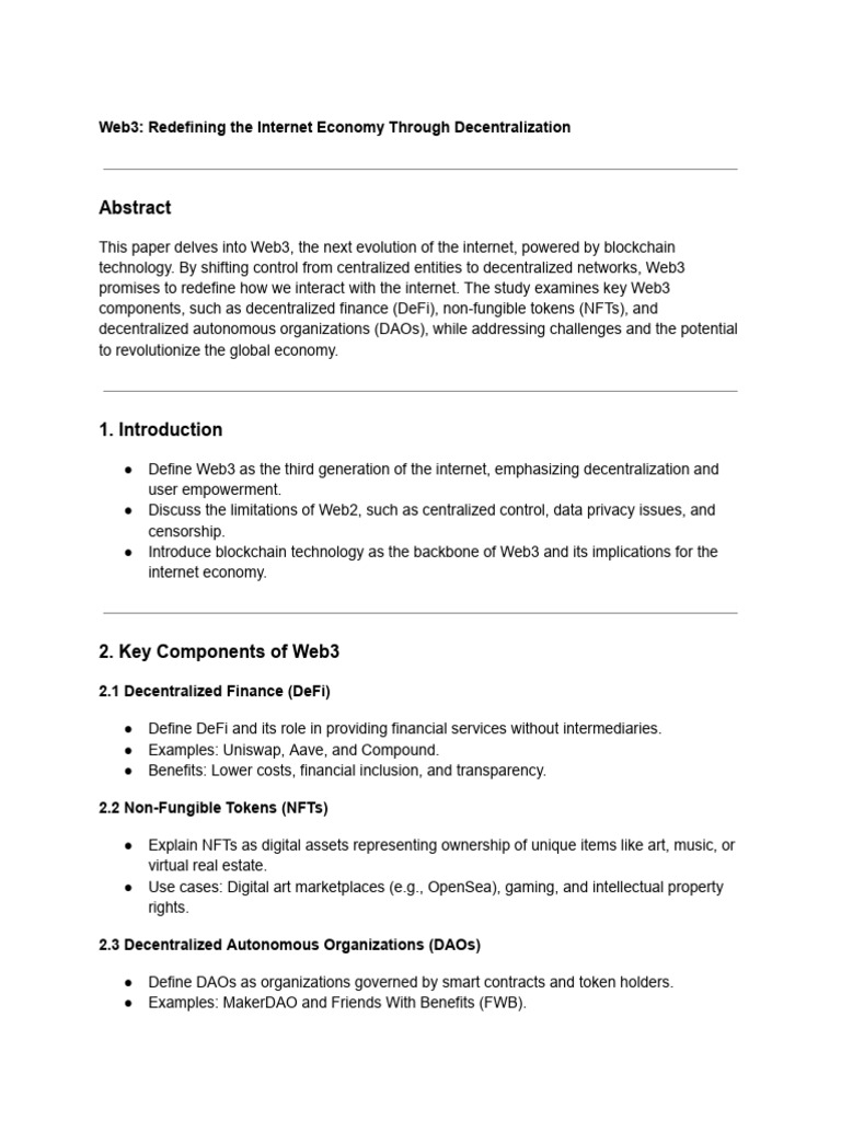 Web3_ Redefining the Internet Economy Through Decentralization | PDF | Computing