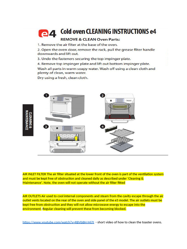 Cleaning The Toaster Ovens | PDF