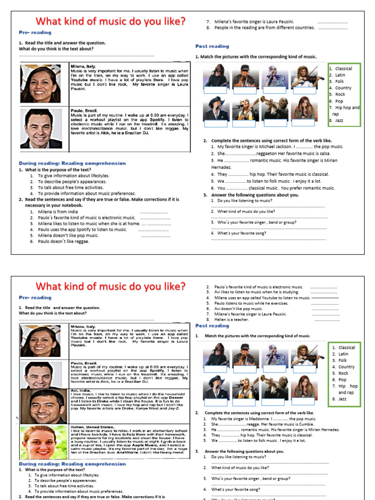 Ficha Practica Musica Primero y Segundo | PDF | Entertainment | Performing Arts