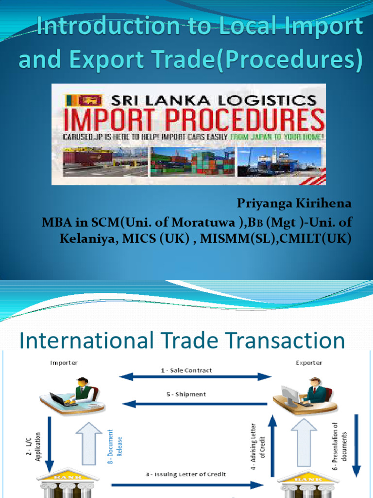 Introduction To Local Import and Export Procedures | PDF | Cargo | Bill ...
