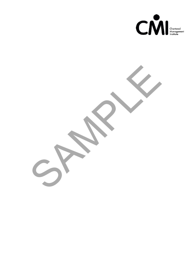 Cmi Level 5 Management and Leadership Sample Workbook Unit 501 | PDF ...