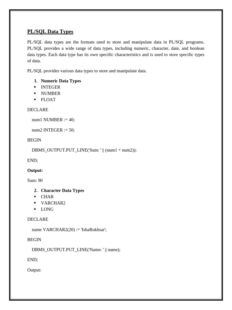 Plsql Datatypes Pdf Control Flow Plsql 1075