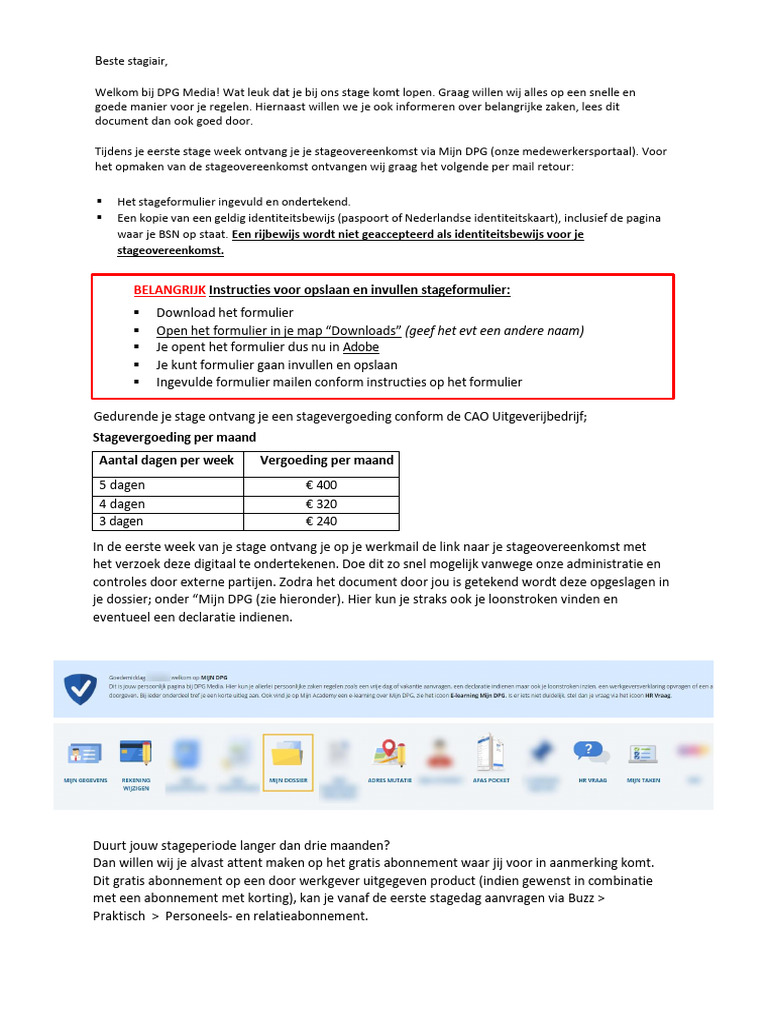 2024 04 Stage Invulformulier Incl toelichtingv2t21testTESTTEST v2 | PDF