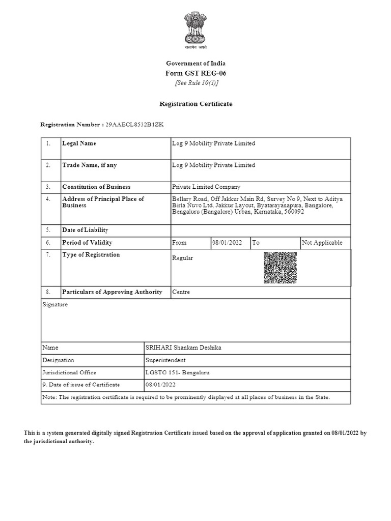 GST Log 9 Mobility | PDF