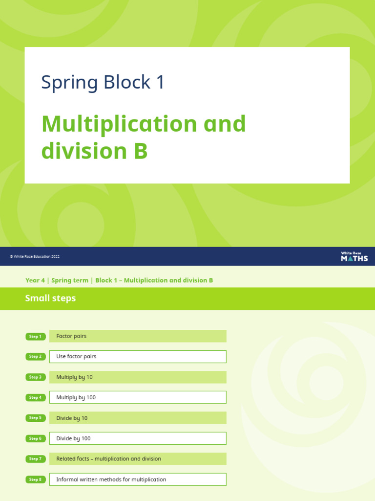 Y4 Spring Block 1 SOL Multiplication and Division B | PDF ...
