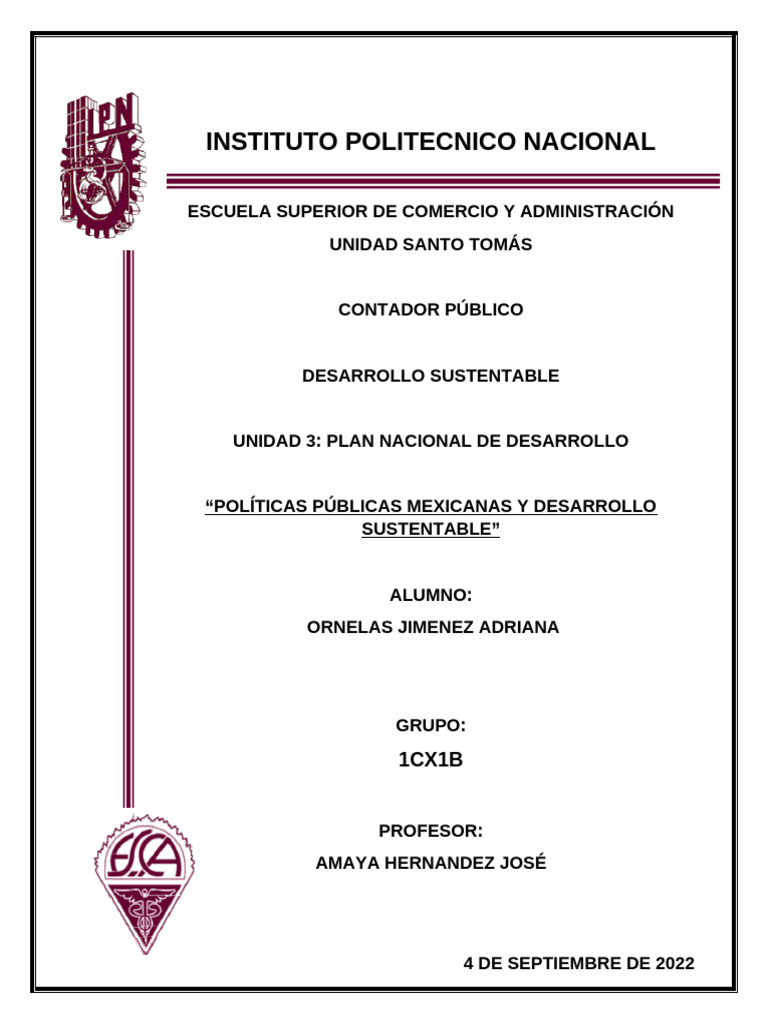 Act 9 Politicas Publicas Mexicanas y Desarrollo Sustentable | PDF