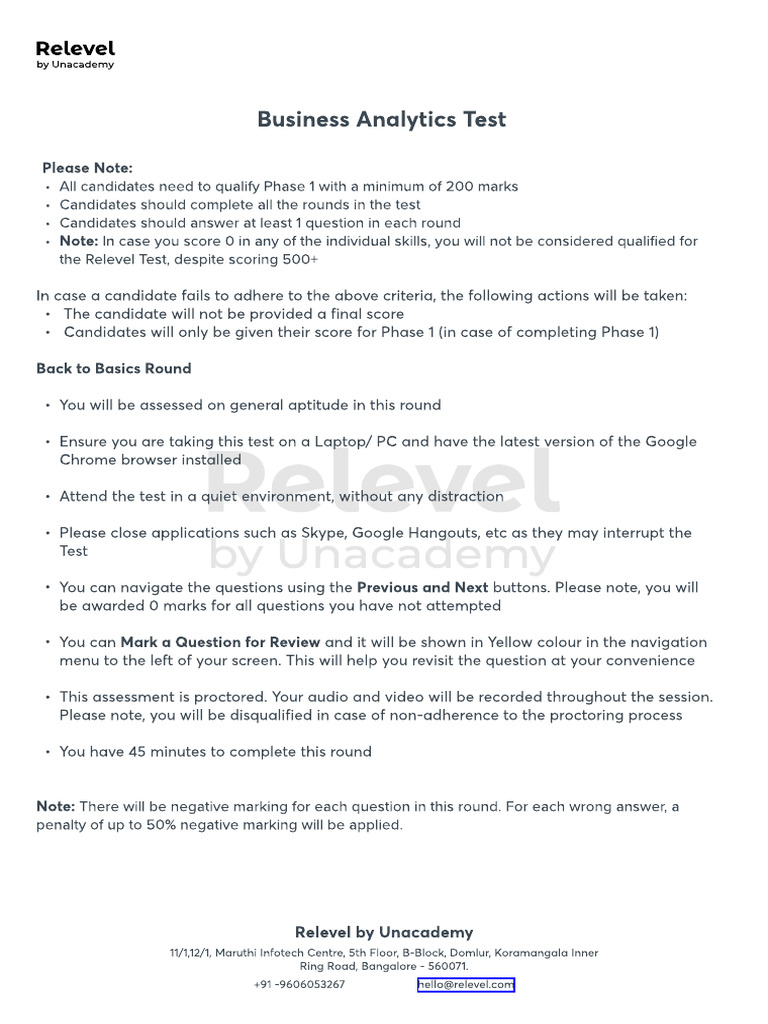 Relevel Test Guidelines and Requirements | PDF | Computing