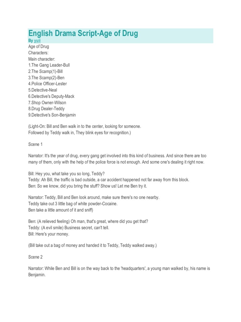 Acting Scripts For One Person