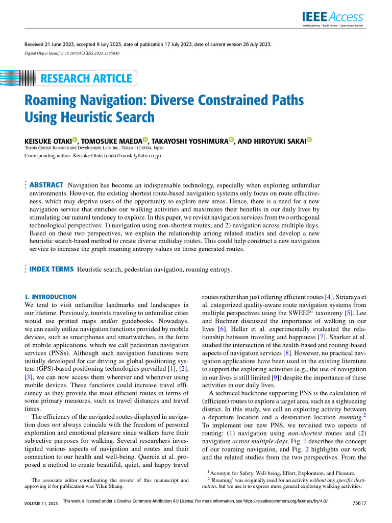 Roaming Navigation Diverse Constrained Paths Using Heuristic Search ...