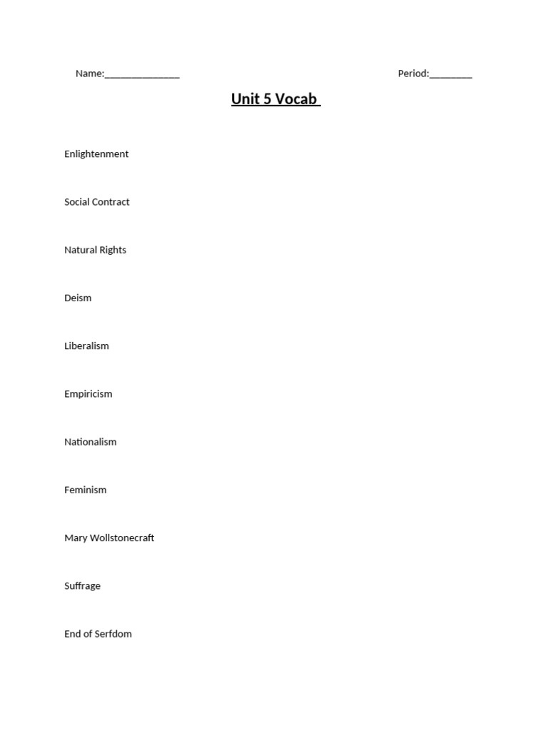 Enlightenment & Industrial Vocab | PDF