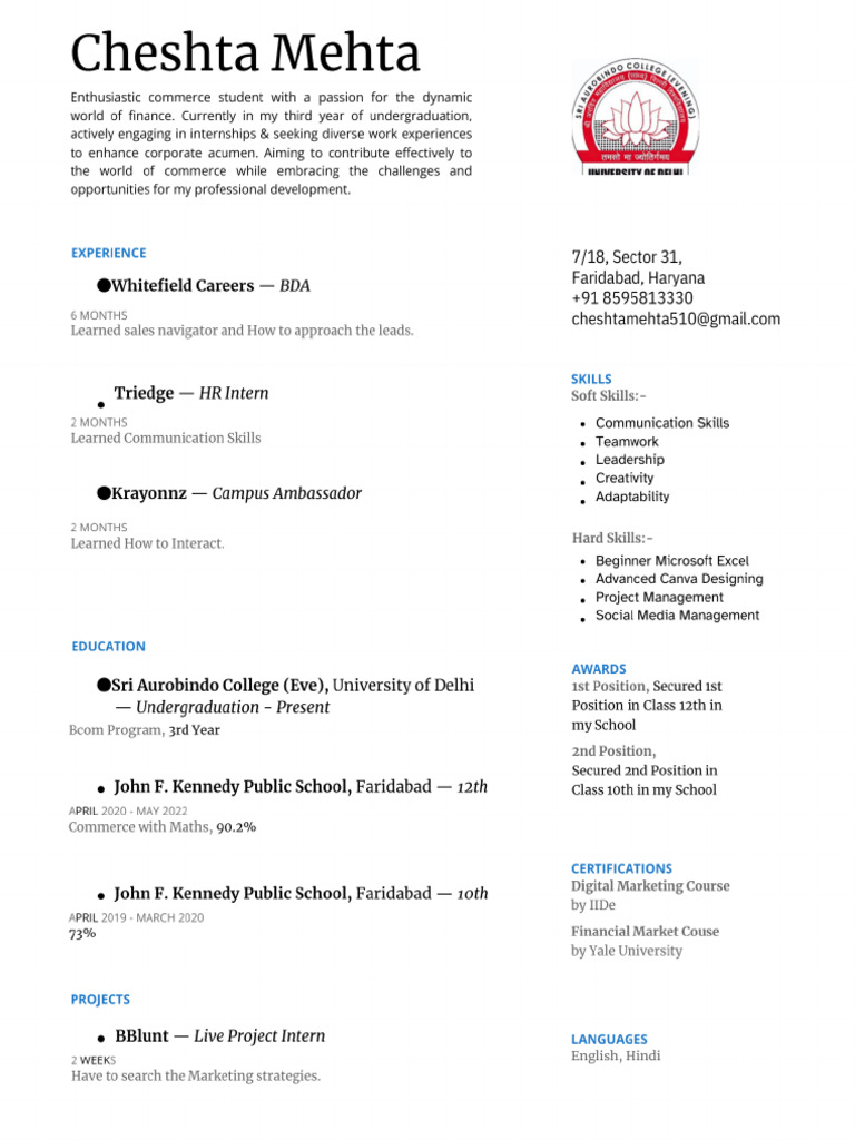 Cheshta's CV - PDF - 20250103 - 163459 - 0000 | PDF