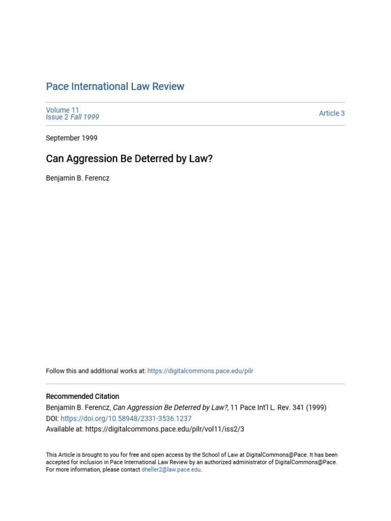 Legal Deterrence of Aggression | PDF | International Criminal Court ...
