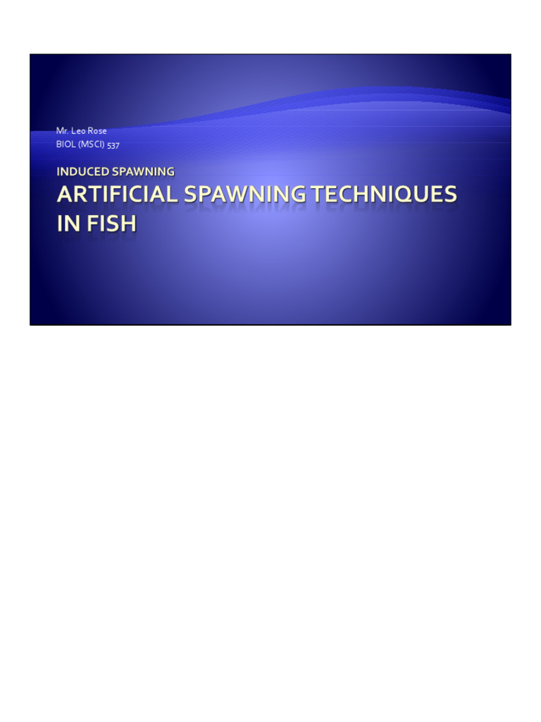 Induced Spawning | PDF | Gonadotropin | Spawn (Biology)