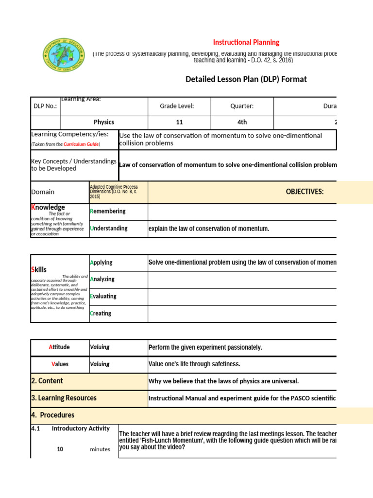 Physics Lesson Plan for Grade 11 | PDF | Learning | Knowledge