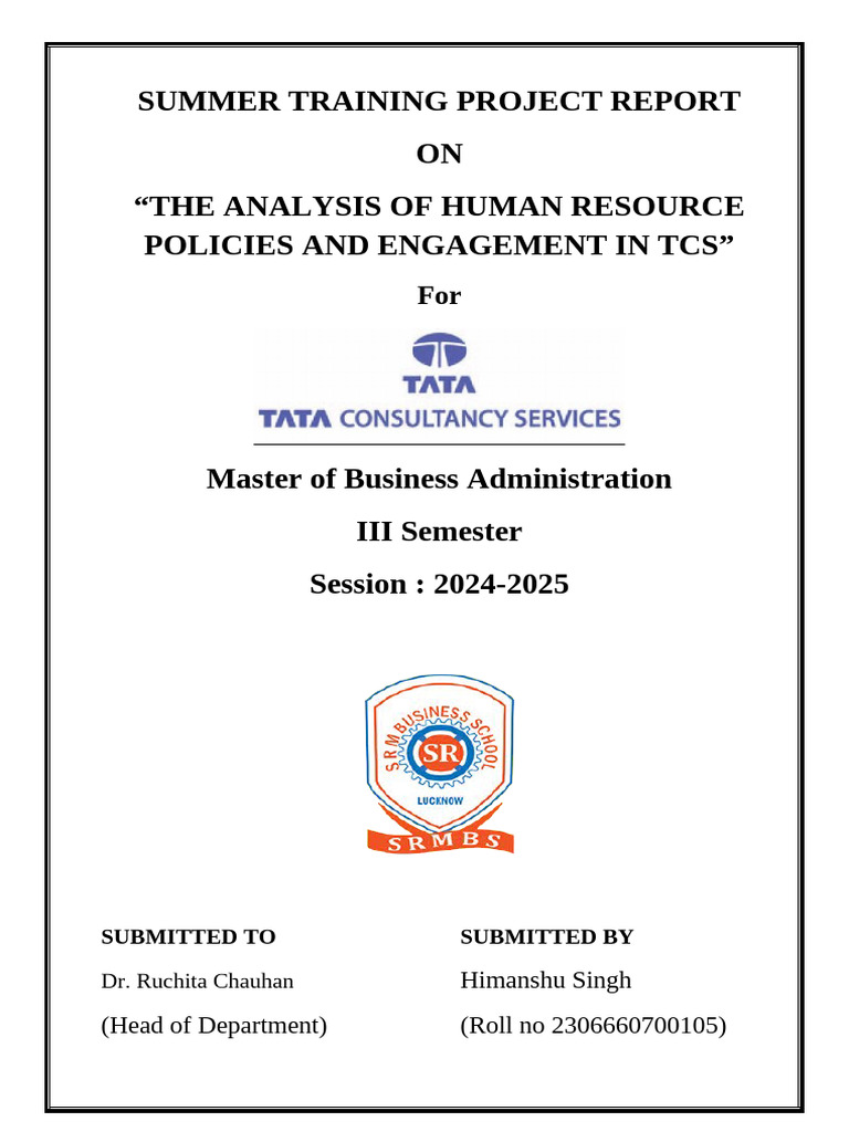 Analysis of Human Resource Policies and Engagement in Tcs | PDF | Human Resource Management ...