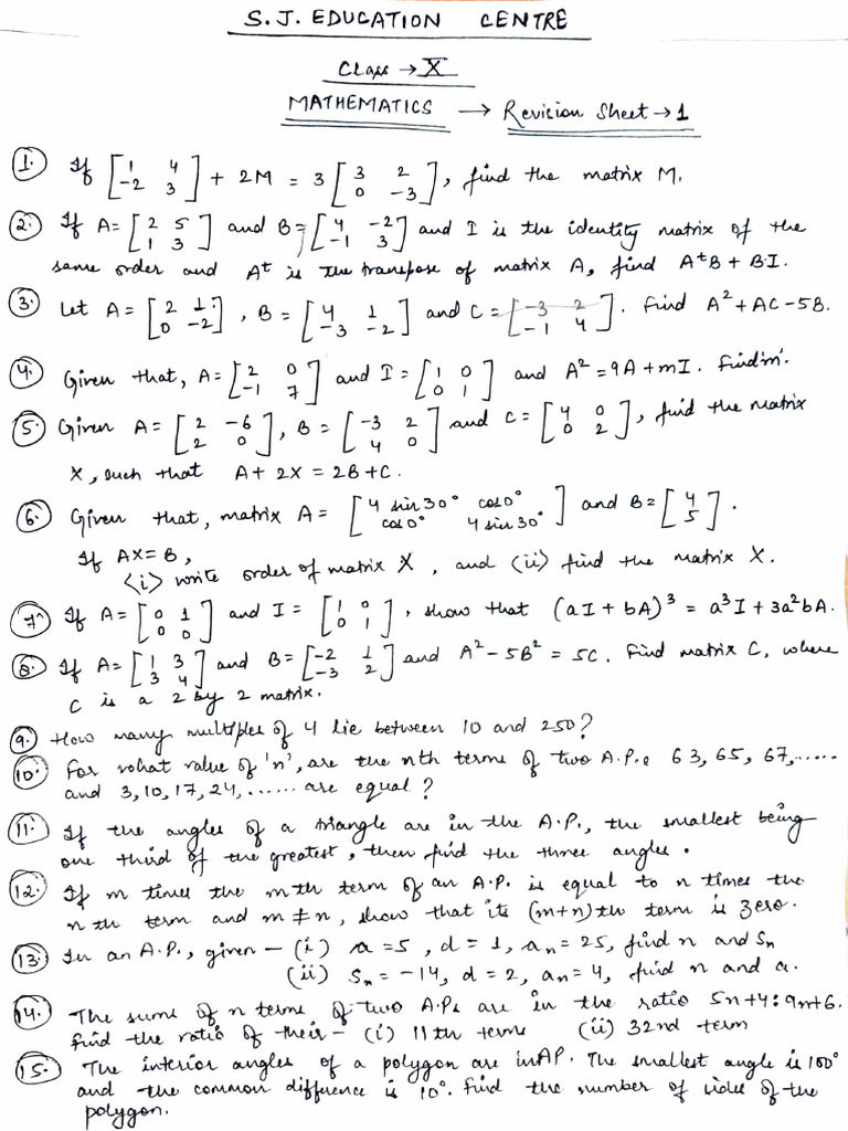Mathematics Revision Guide for Students | PDF
