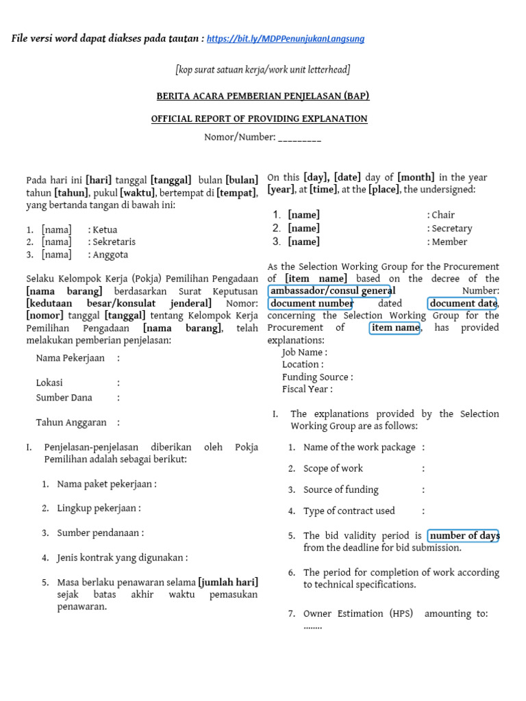 Model Dokumen Pengadaan | PDF