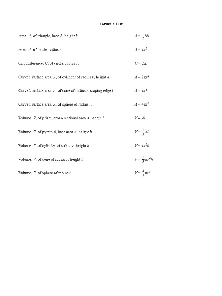 Exam Mensuration 1 | PDF | Area | Sphere
