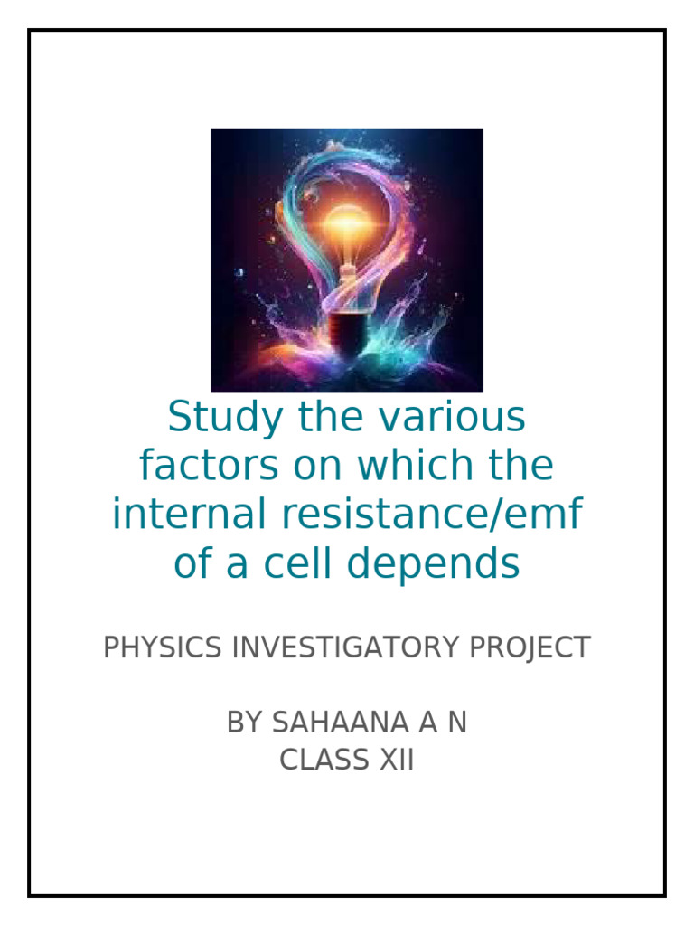 Physics Cbse Investigatory Project | PDF | Electrical Resistance And Conductance | Physical Sciences
