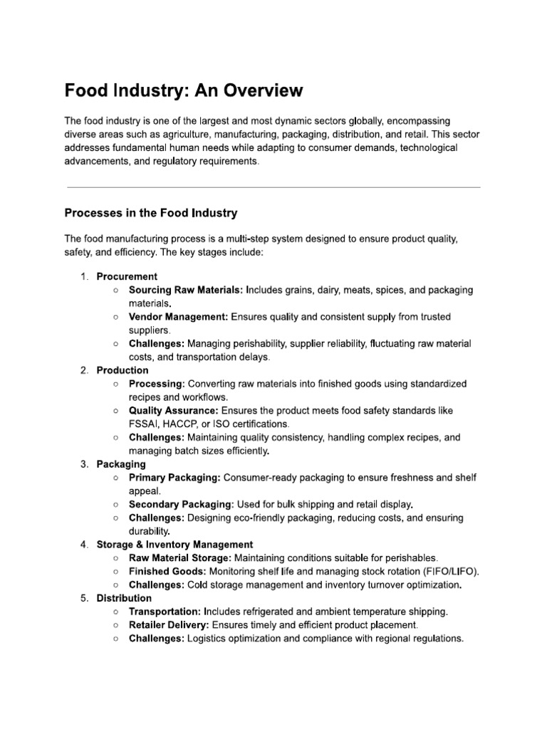 Food Industry | PDF