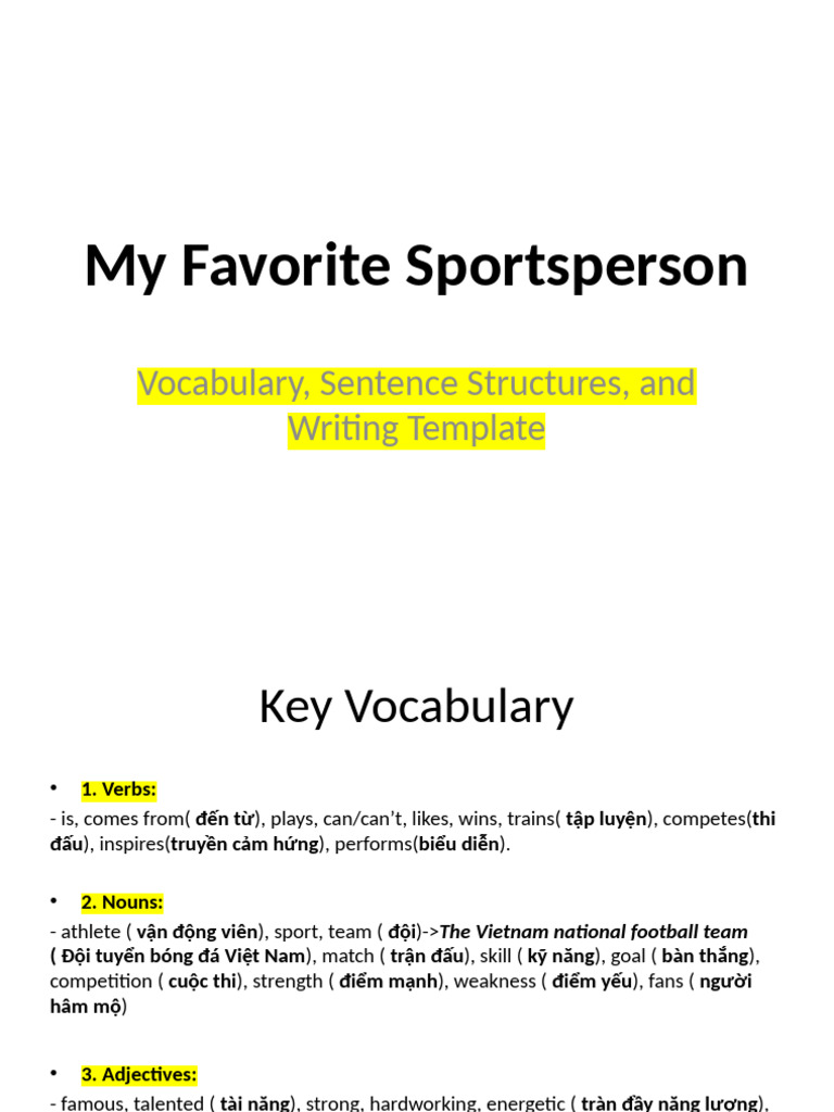 My Favorite Sportsperson Lesson Updated Text | PDF | Syntax | Linguistics