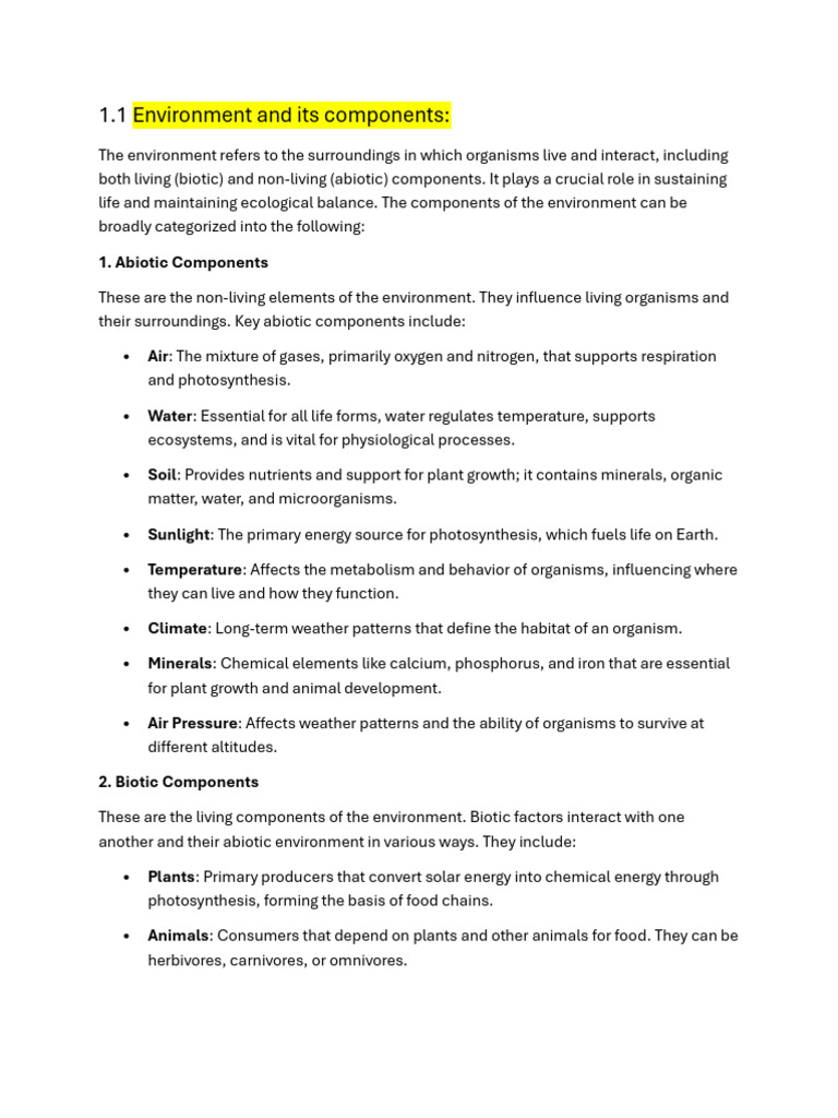 Understanding Environment Components | PDF | Climate Change | Ozone ...