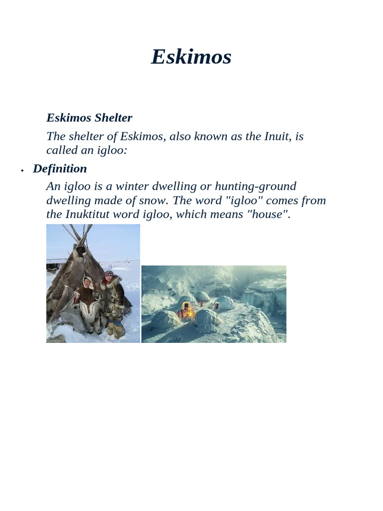 Eskimos | PDF