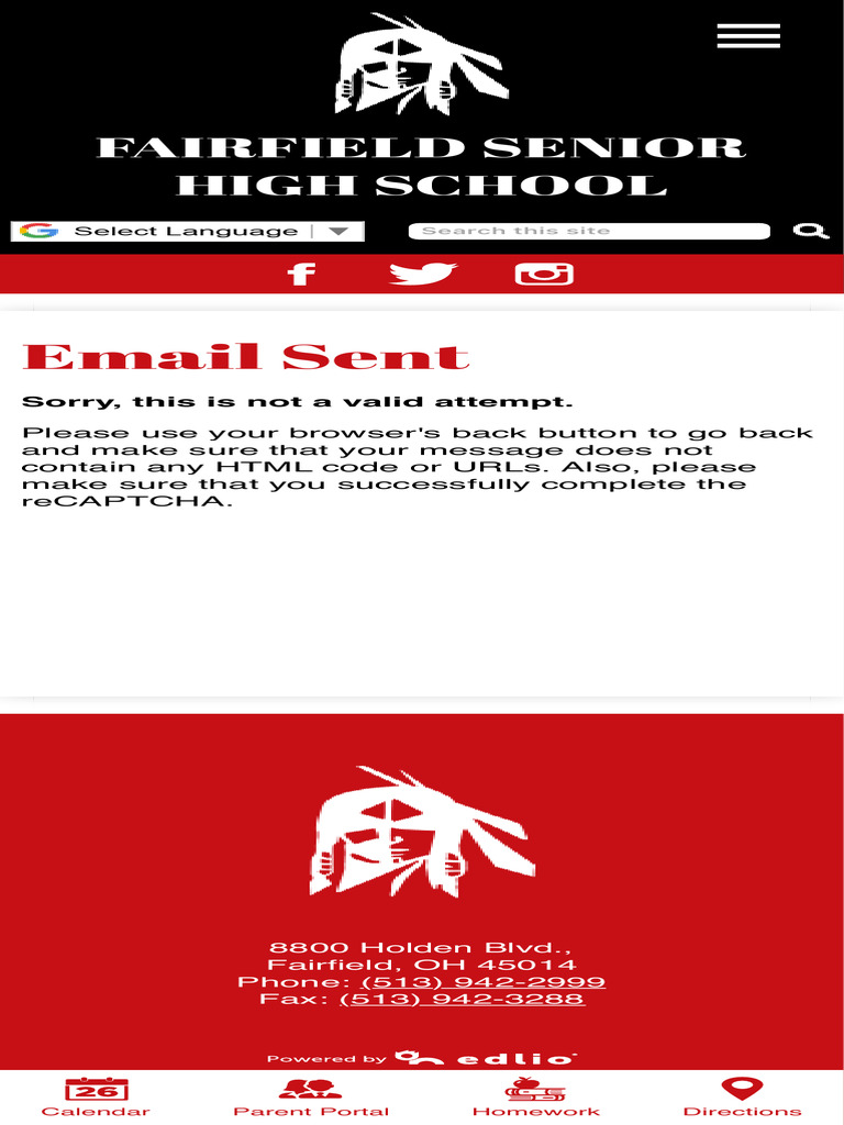Email Not Sent Fairfield Senior High School | PDF