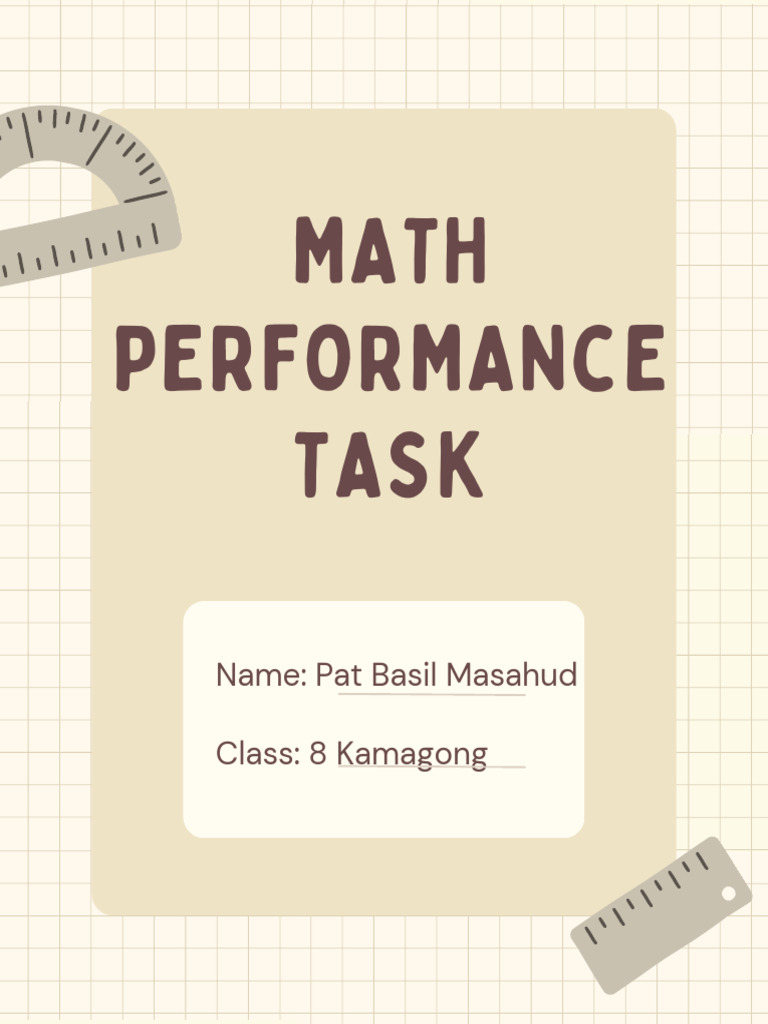 MATH PERFORMANcE TASK | PDF