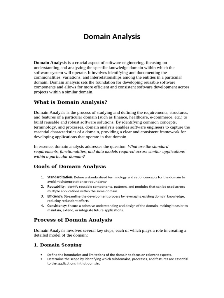 Understanding Domain Analysis in Software Engineering | PDF ...