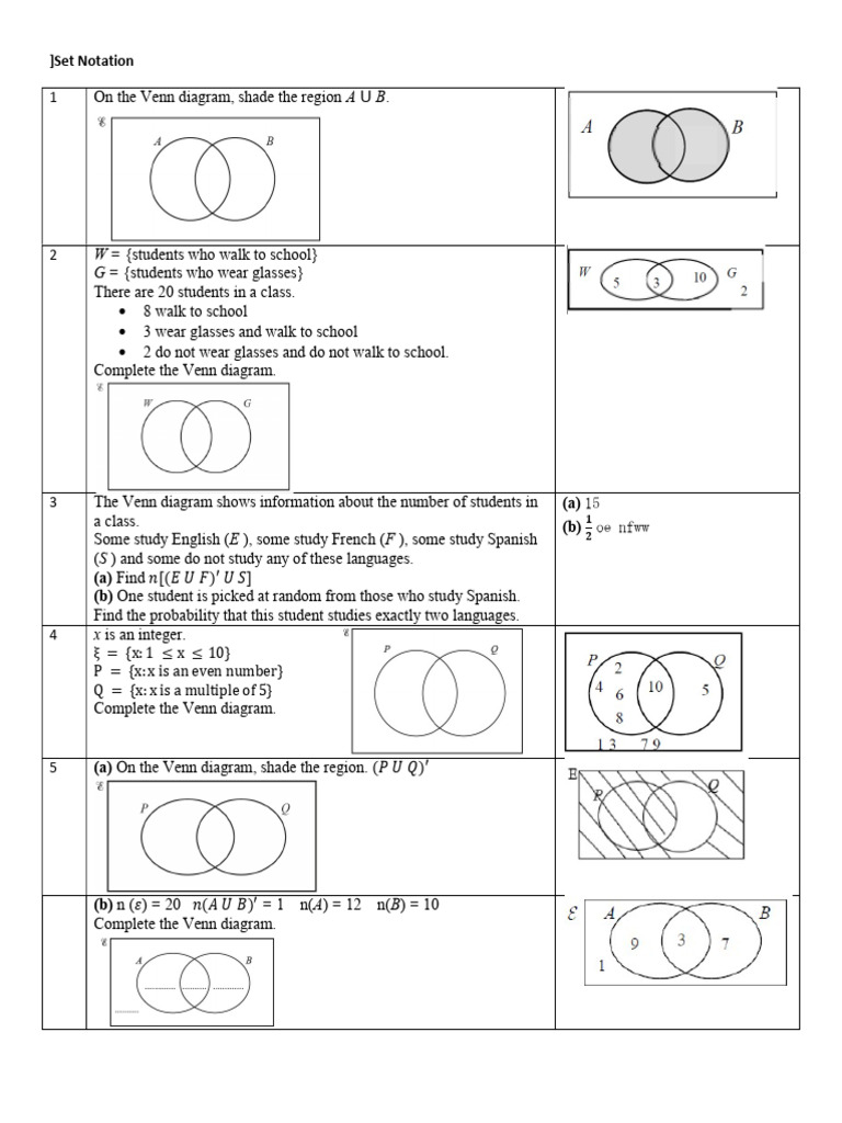 Set Notation Pdf Numbers Mathematical Objects
