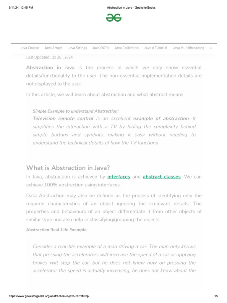 Abstracation Java | PDF