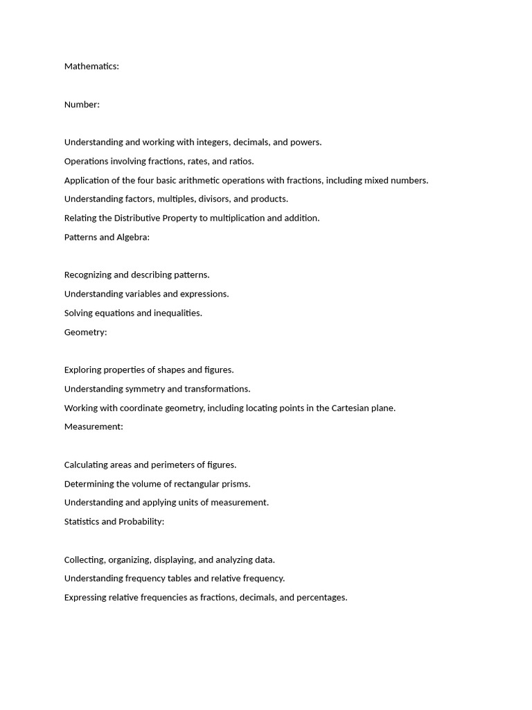 Mathematics and Science Alberta grade 6 | PDF