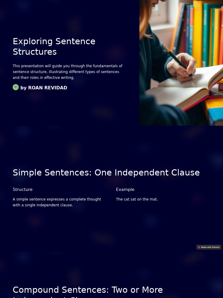 Exploring Sentence Structures | PDF | Clause | Sentence (Linguistics)