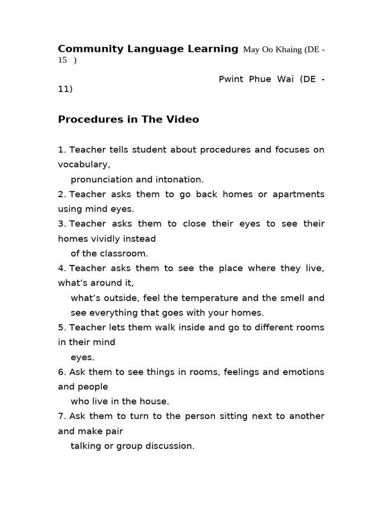 Community Language Learning | PDF