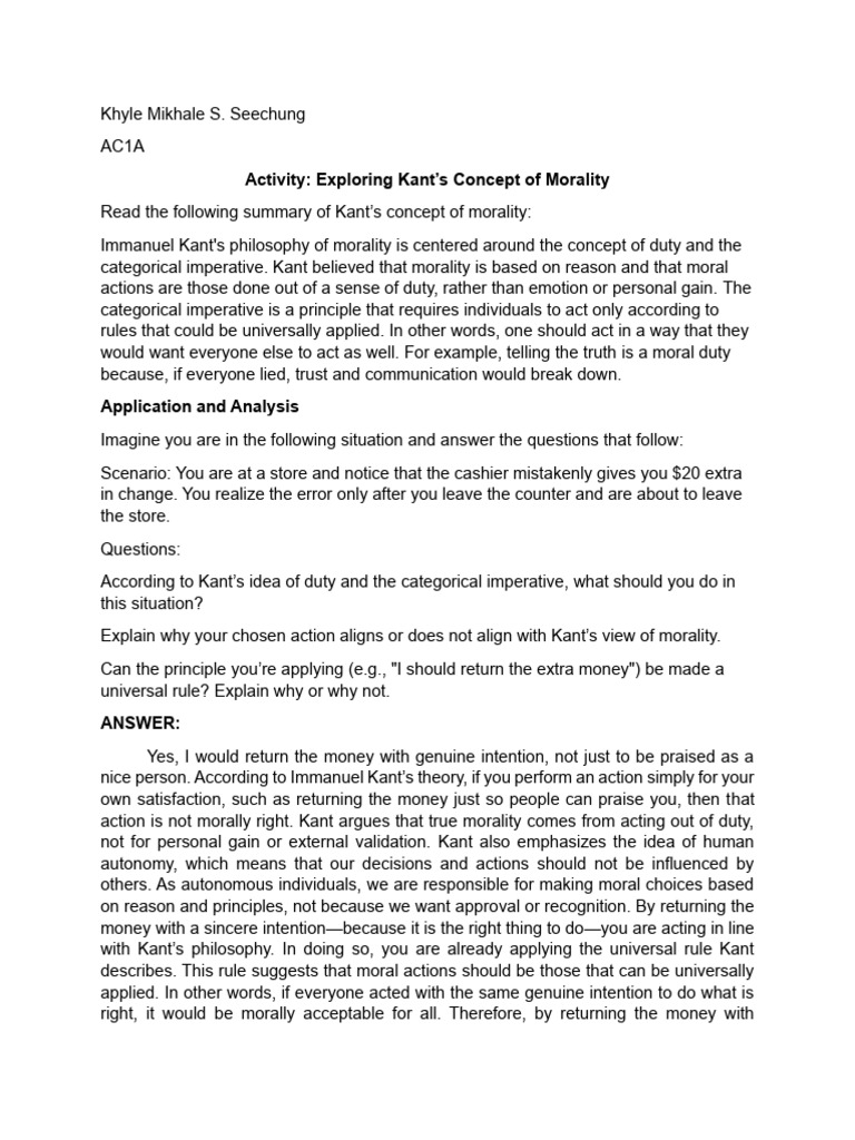 Seechung_PT | PDF | Immanuel Kant | Autonomy