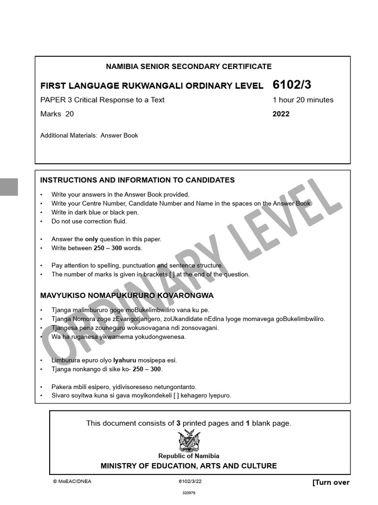 NSSCO - First Language Rukwangali Paper 3 6102-3 - First Proof 08.04. ...