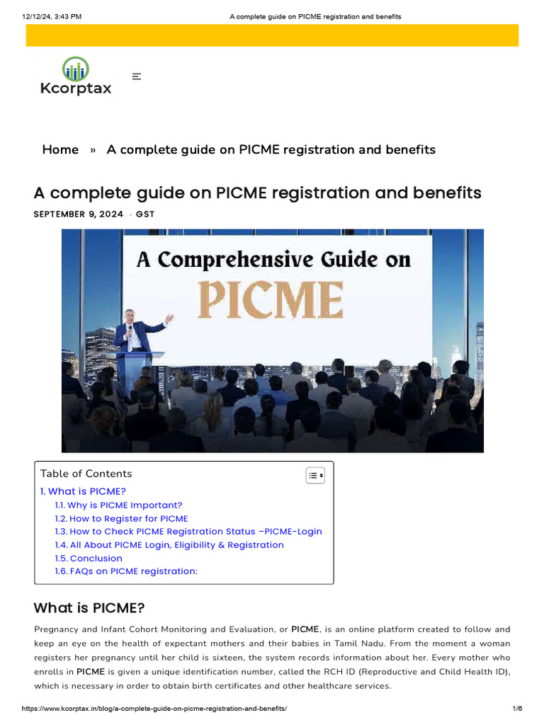 A Complete Guide On PICME Registration and Benefits | PDF | Pregnancy ...