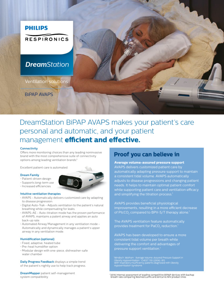 Dreamstation Bipap AVAPS ST Brochure | PDF | Clinical Medicine