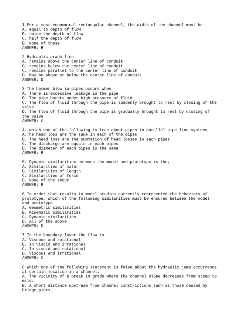 Exit Model Exam For HWRE | PDF | Water Purification | Dam