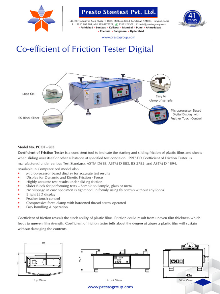 333546900.co-Efficient of Friction Tester Digital | PDF | Friction ...