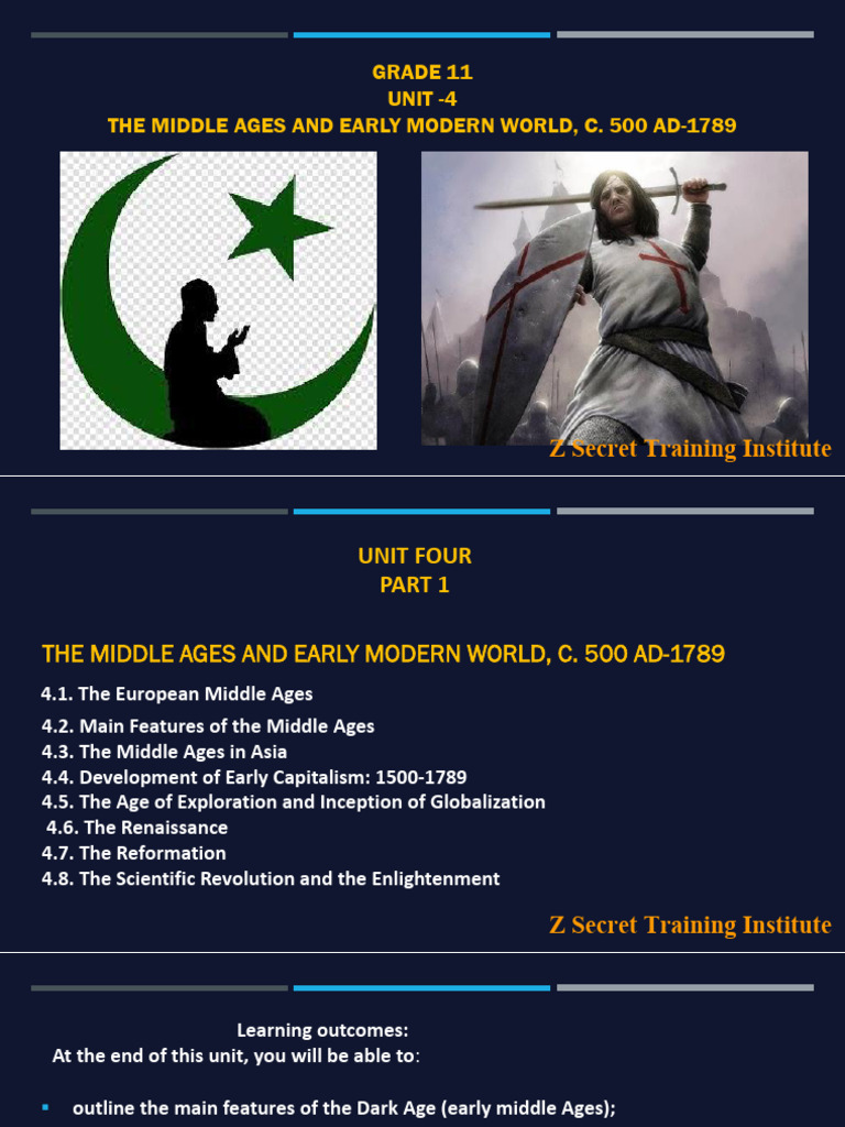 Middle Ages to Early Modern World Overview | PDF | Byzantine Empire ...