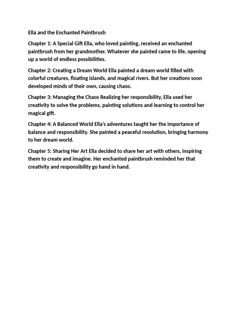 Ella and the Enchanted Paintbrush | PDF