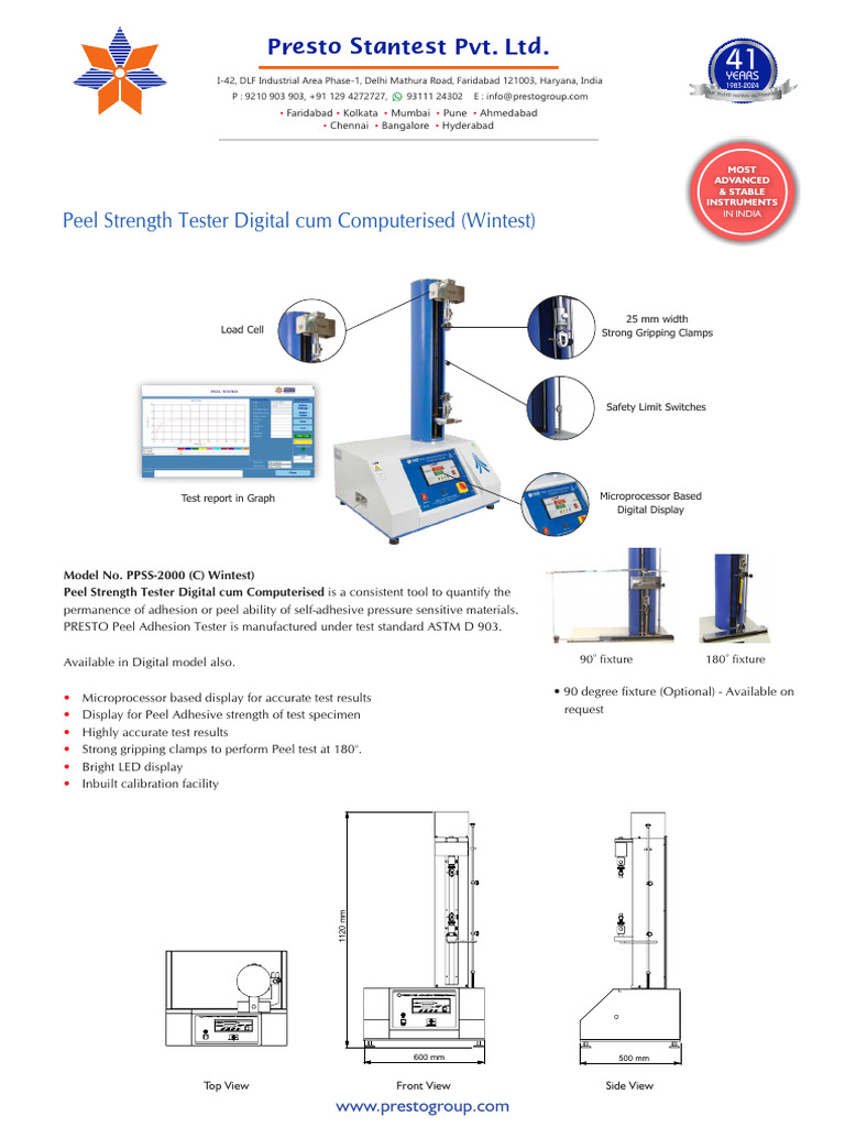 464629244.peel Strength Tester Digital Cum Computerised | PDF | Materials