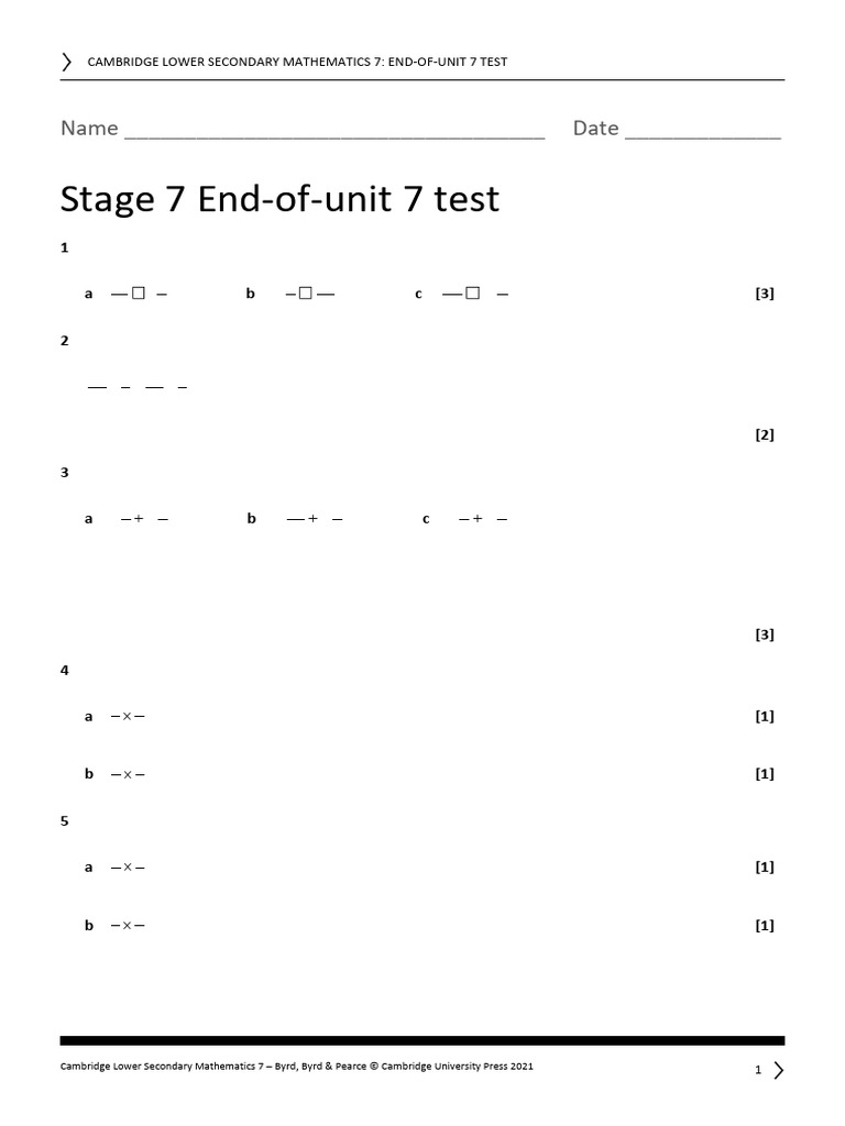End of Unit 7 Test - Fractions | PDF | Mathematics | Arithmetic