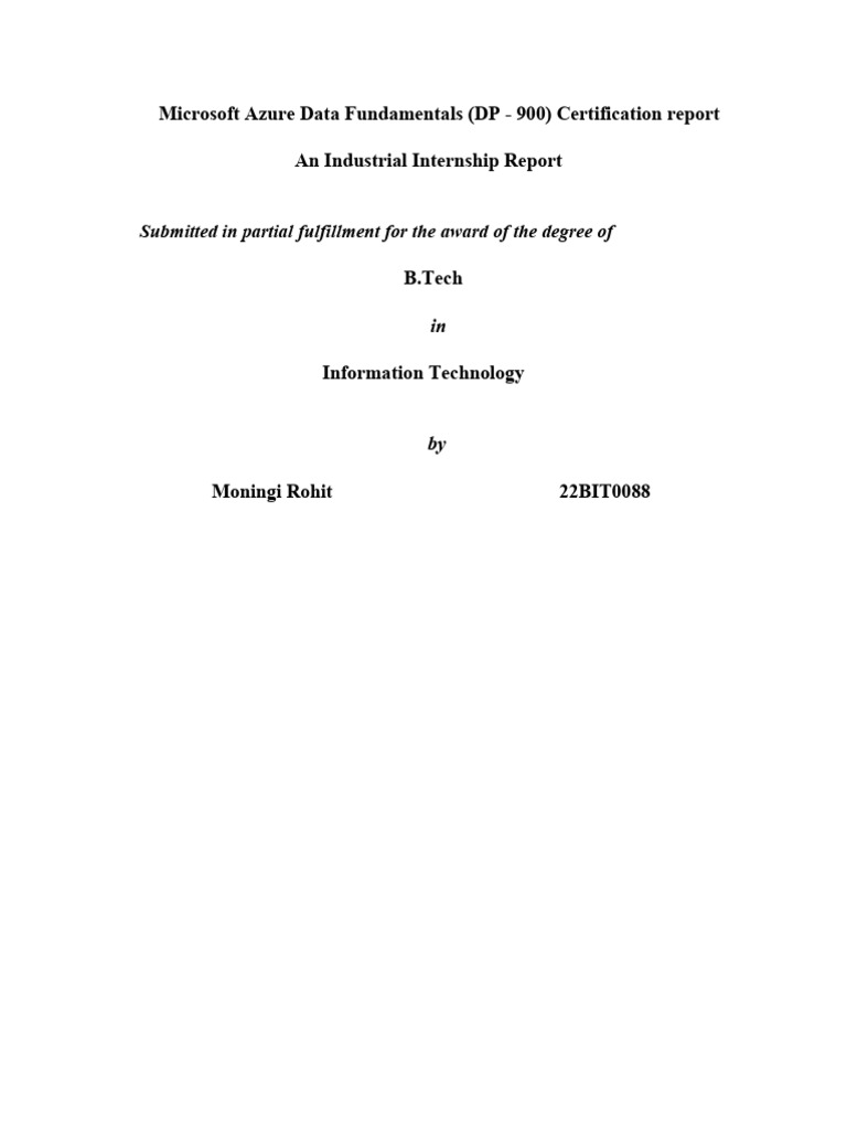 Internship report format fall sem 2024 | PDF | Databases | No Sql