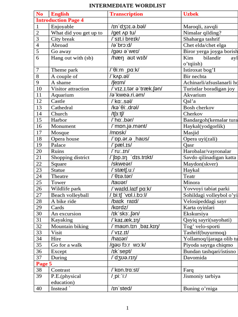intermediate lugat (AutoRecovered) | PDF