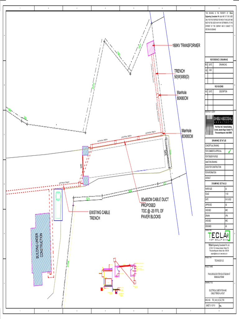 Trench Layout TEC - 043 - ELE - CT - 2024-03-30 | PDF
