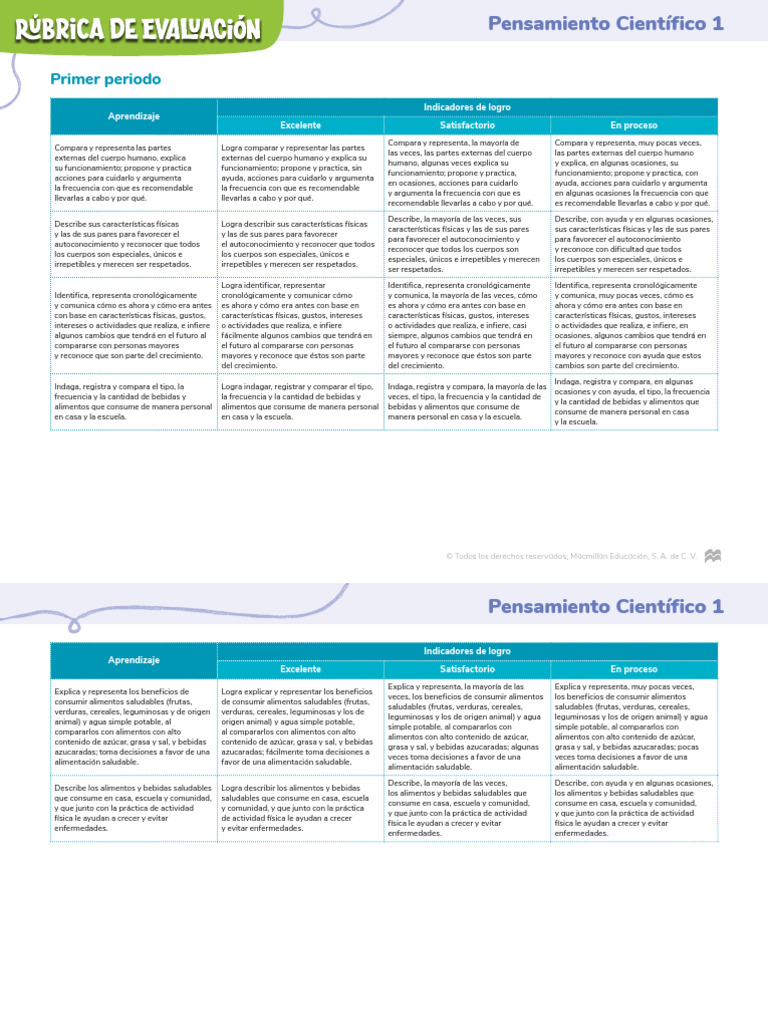 IPPC 1 Rubrica de Evaluacion | PDF | Sonido | Alimentos